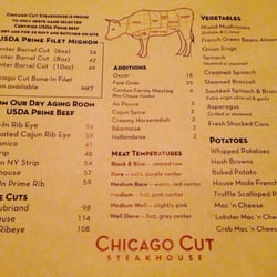 Chicago Cut menu